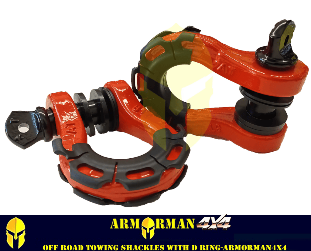 Orange shackle with D ring – ARMORMAN4X4 – Armorman 4×4