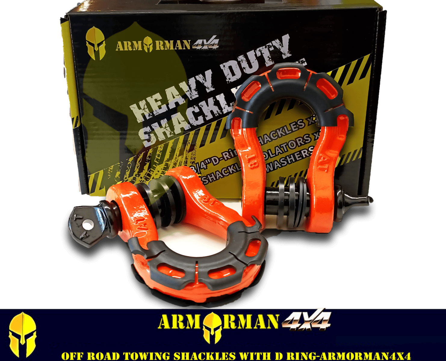 Orange shackle with D ring - ARMORMAN4X4 - Armorman 4x4