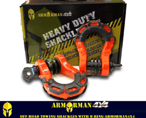 Orange shackle with D ring – ARMORMAN4X4 – Armorman 4×4