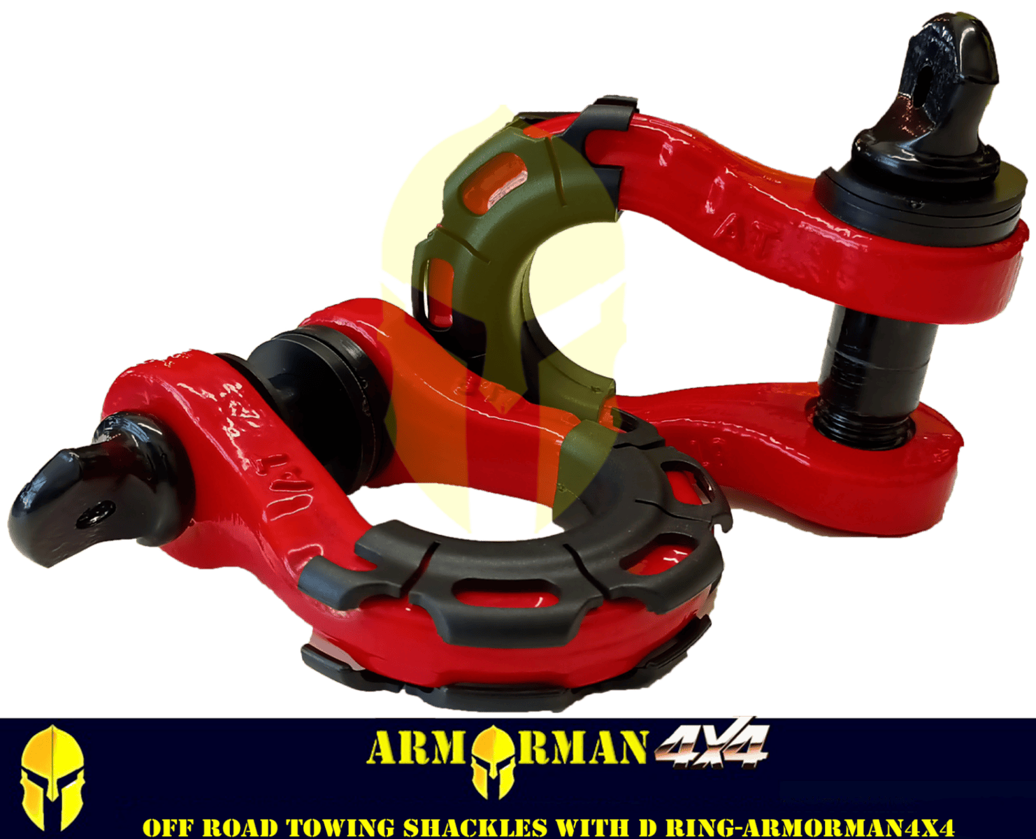Red shackle with D ring- ARMORMAN4X4 - Armorman 4x4
